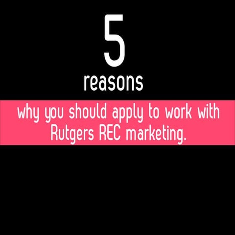 5 Reasons why you should work for RUrec marketing | PDF