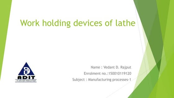 Work holding on lathe machine | PPT