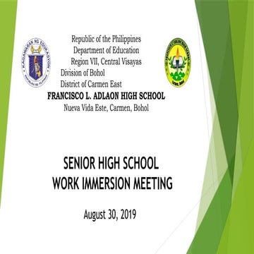 WORK IMMERSION MEETING power point presentation | PPTX