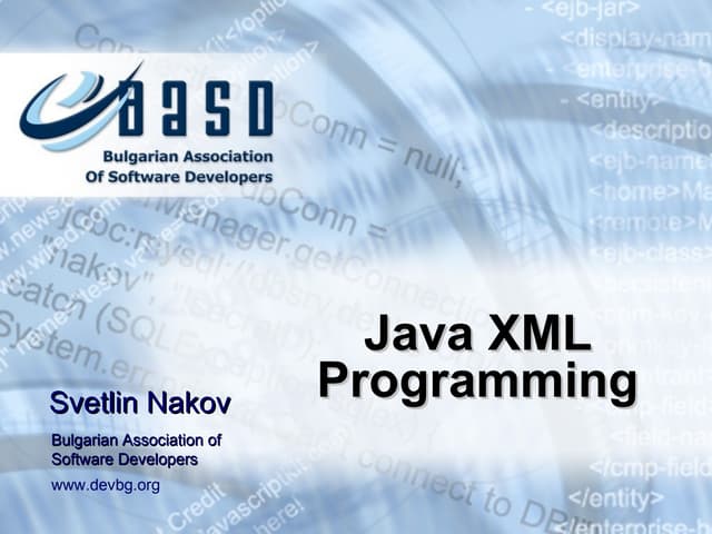 Processing Xml With Java Ppt 2847