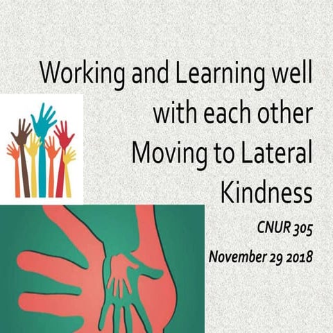 Working and learning well with each other moving to lateral kindness ...