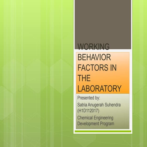 Working behavior factors in the laboratory k3 industry english satria ...