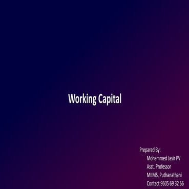 Working capital | PPTX