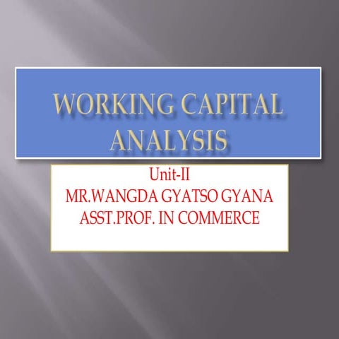 Working capital in financial management | PDF