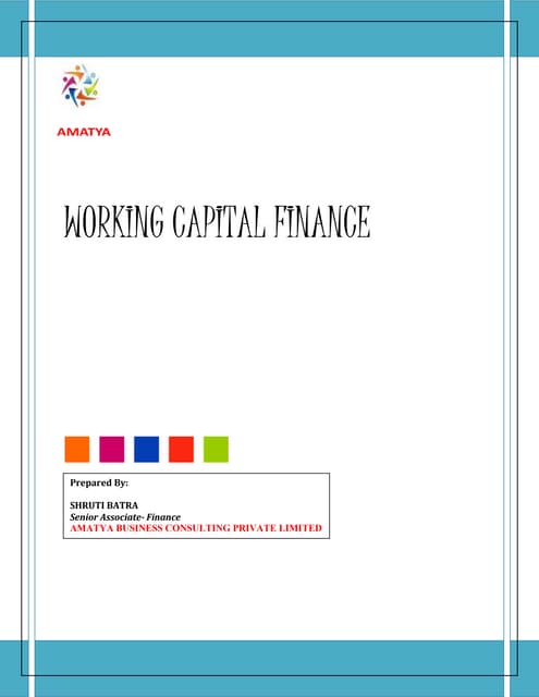 working capital financing:-Tandon committee | PPTX