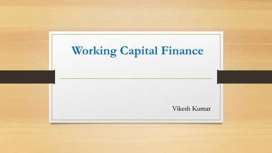 working capital financing:-Tandon committee | PPT