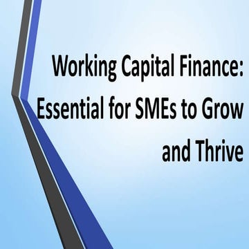Working Capital Finance: Essential for SMEs to Grow and Thrive | PPTX