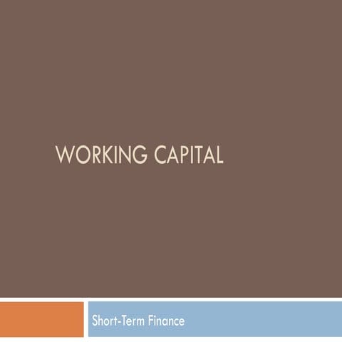 Working capital introduction | PPT