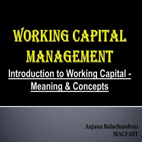 Working capital | PPT