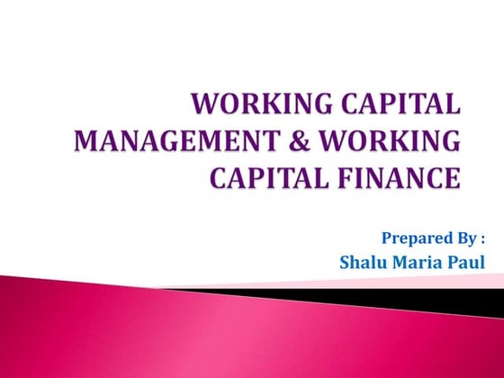 Lecture notes working capital management | PDF | Business Accounting ...