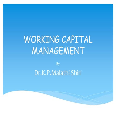 Working capital management | PPTX