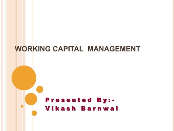 Working capital management ppt | PPT