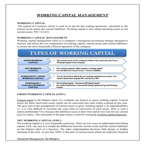 Working capital management | PDF