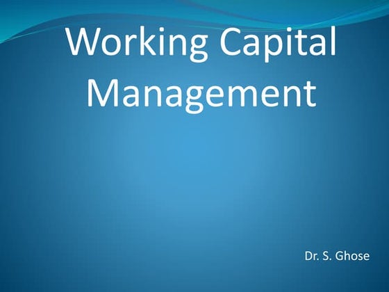 Working capital management ppt | PPTX
