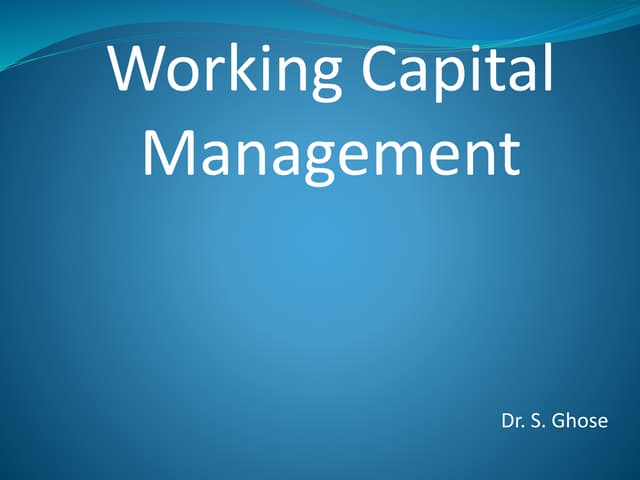 Working capital management ppt | PPTX