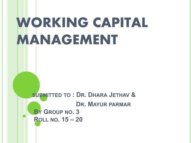 working capital financing:-Tandon committee | PPTX