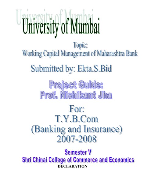 Literature review on working capital | ODT