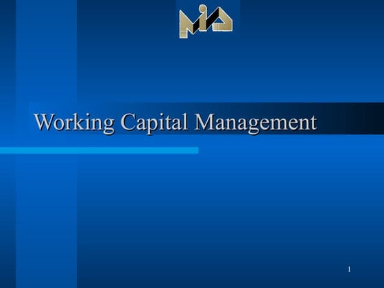 Working capital management ppt | PPTX