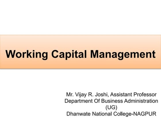 Working capital assessment | PPTX | Business Accounting & Finance ...