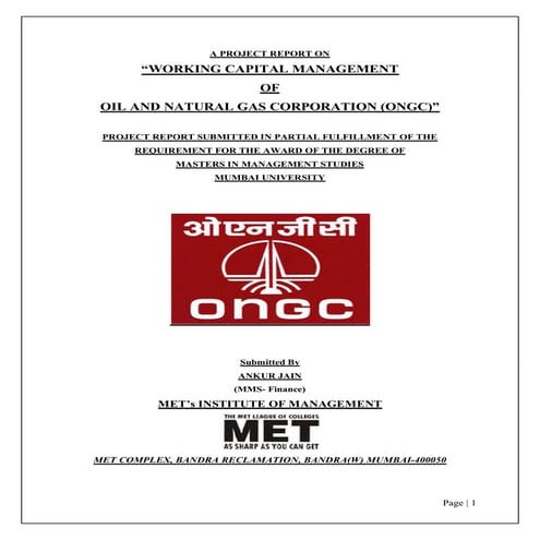 Working cap mgnt_og_ongc | PDF