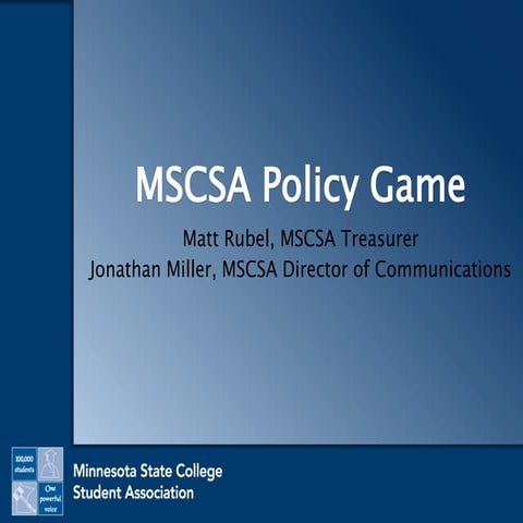 MSCSA Policy Game | PPT