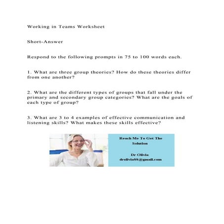 Working in Teams WorksheetShort-AnswerRespond to the fol.docx