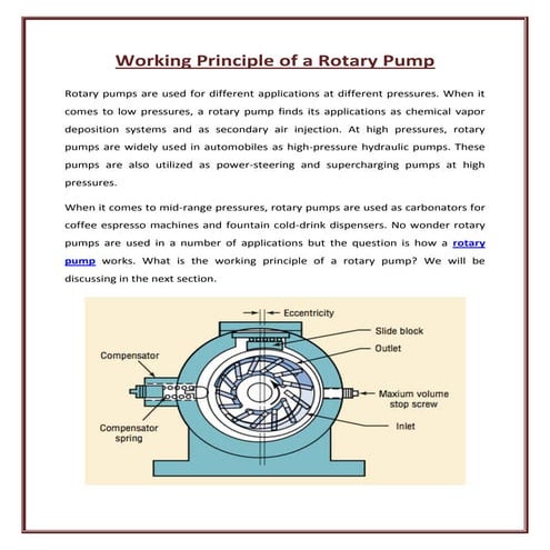 Useful Rotary Pump for Your Different Types of Applications | PDF ...