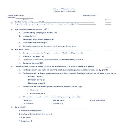 Working sheet teacher | PDF