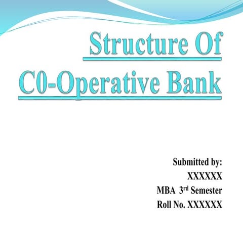 Co operative banking in india | PPTX