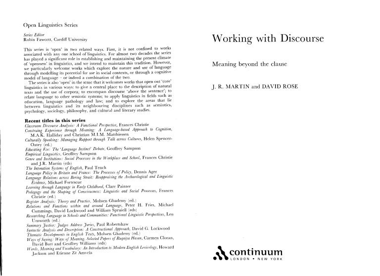 Working with discourse martin & rose