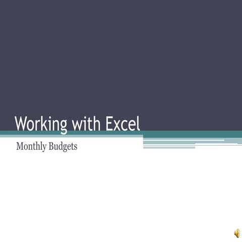 Working with excel | PPT