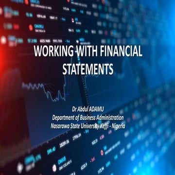 Working with financial statements | PPTX