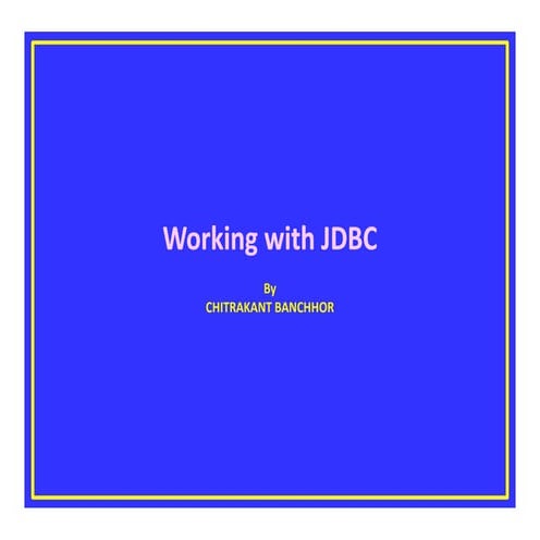 Java Database Connectivity Jdbc Part 2 Pdf Databases Computer Software And Applications