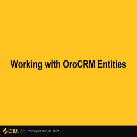 Working With Oro Crm Entities Ppt