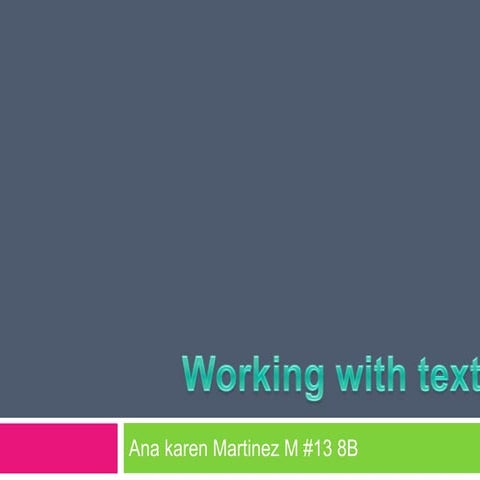 Working with text | PPT