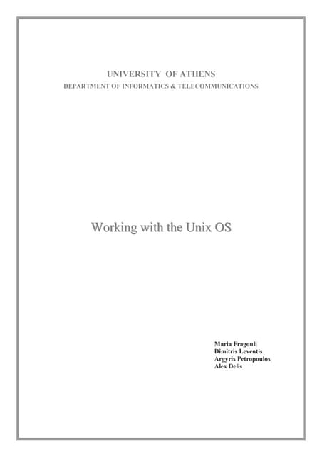Working Withunix Pdf Operating Systems Computer Software And