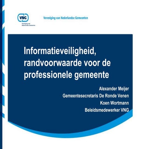 Workinprogress - Informatieveiligheid voor uw gemeente | PPT