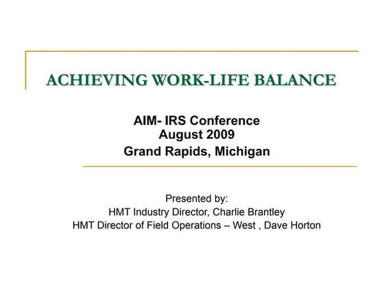 How to improve your work–life balance.ppt