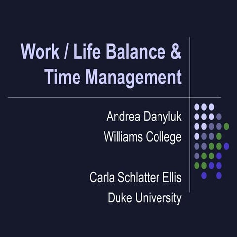 Work life balance and time management | PPT