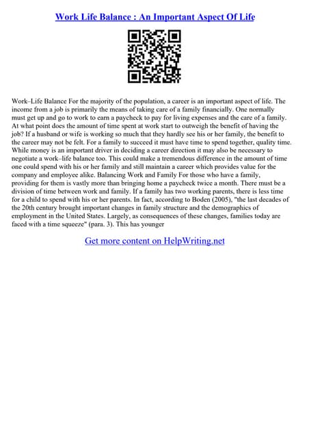 Work Life Balance | PPTX