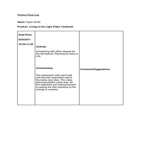 Work log 1 | PDF