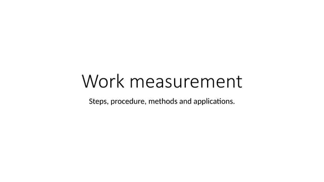 cycle time, normal time and standard allowance | PPTX