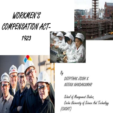 Workmen's Compensation Act -1923 | PPTX