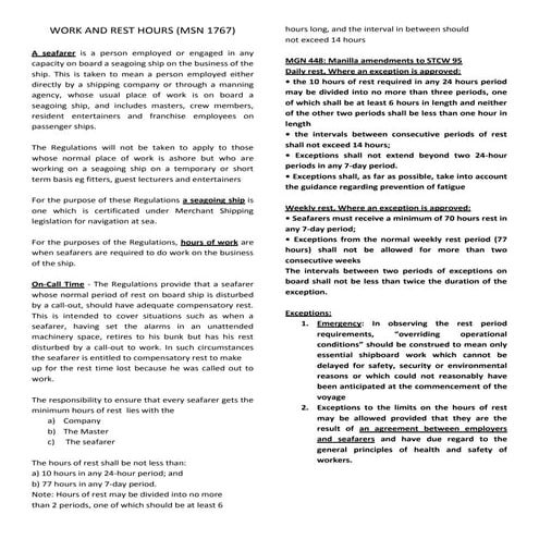 Work n rest hours & olb | DOCX