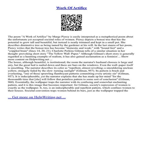 Work Of Artifice | PDF