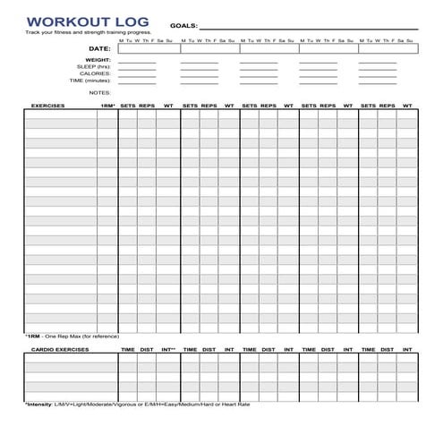 Workout log | PDF