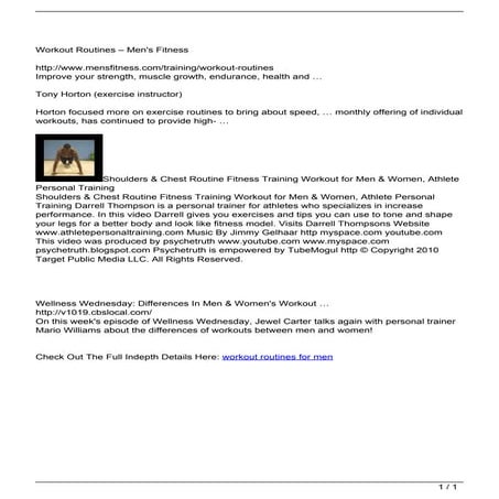 workout routines for men | PDF