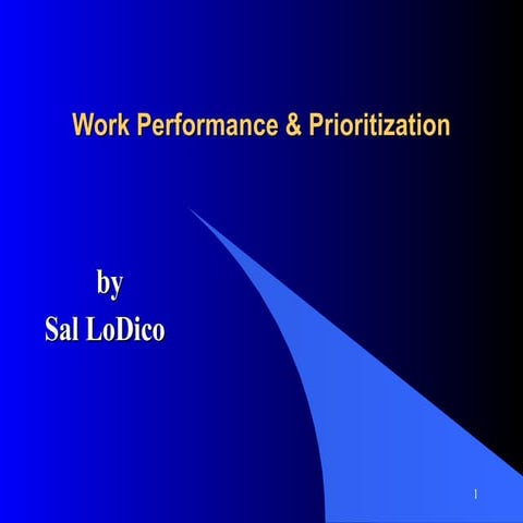 Work Performance & Prioritization | PPT