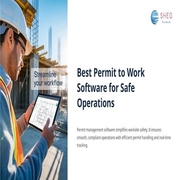 Best Permit to Work Software for Safe Operations | PPTX