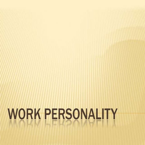 Work Personality | PPTX
